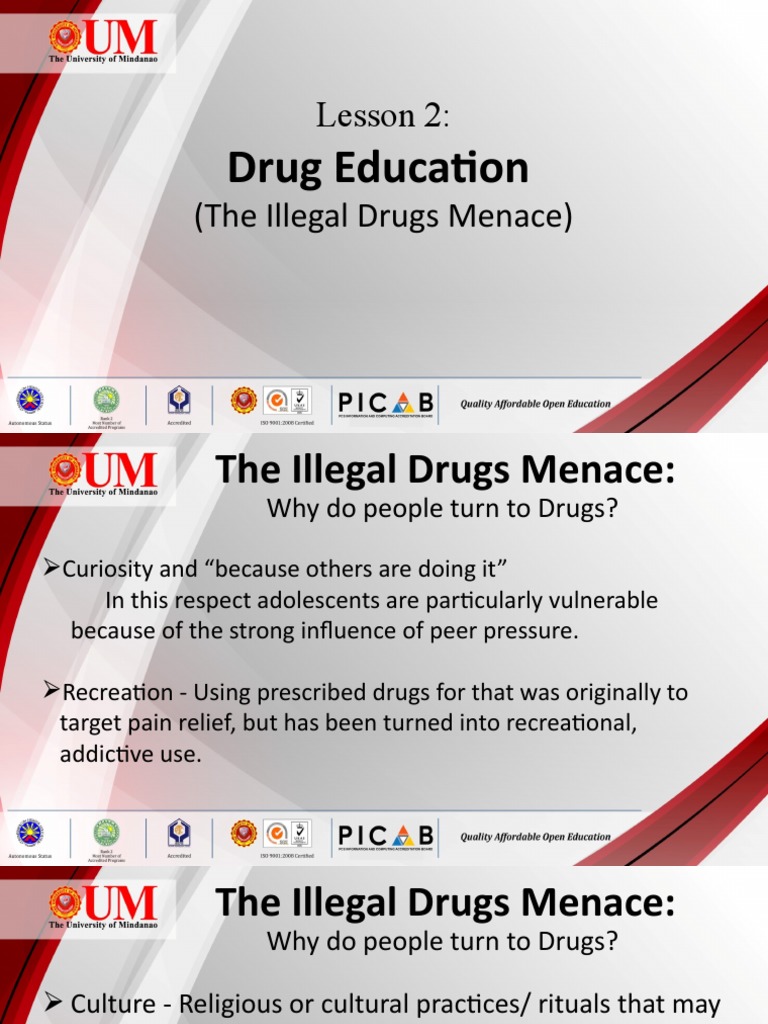 Lesson 2 Drug Addiction - PPT2 The Illegal Drugs Menace | PDF