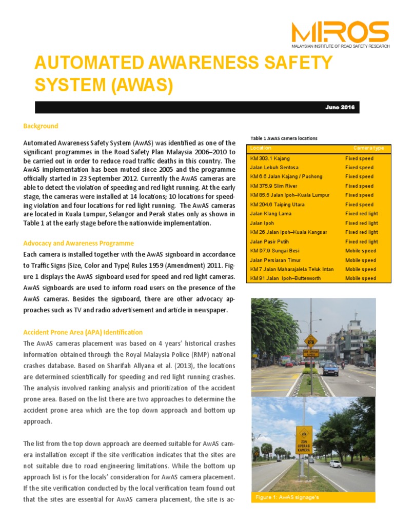 Automated Awareness Safety System (AWAS) | PDF | Verification And ...