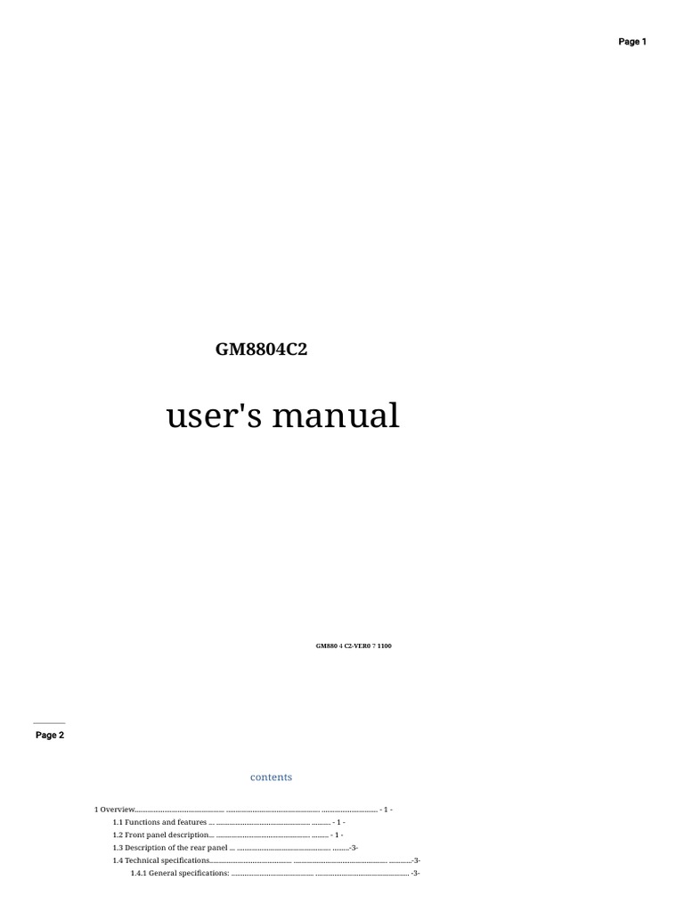 User's Manual | PDF | Parameter (Computer Programming) | Power Supply