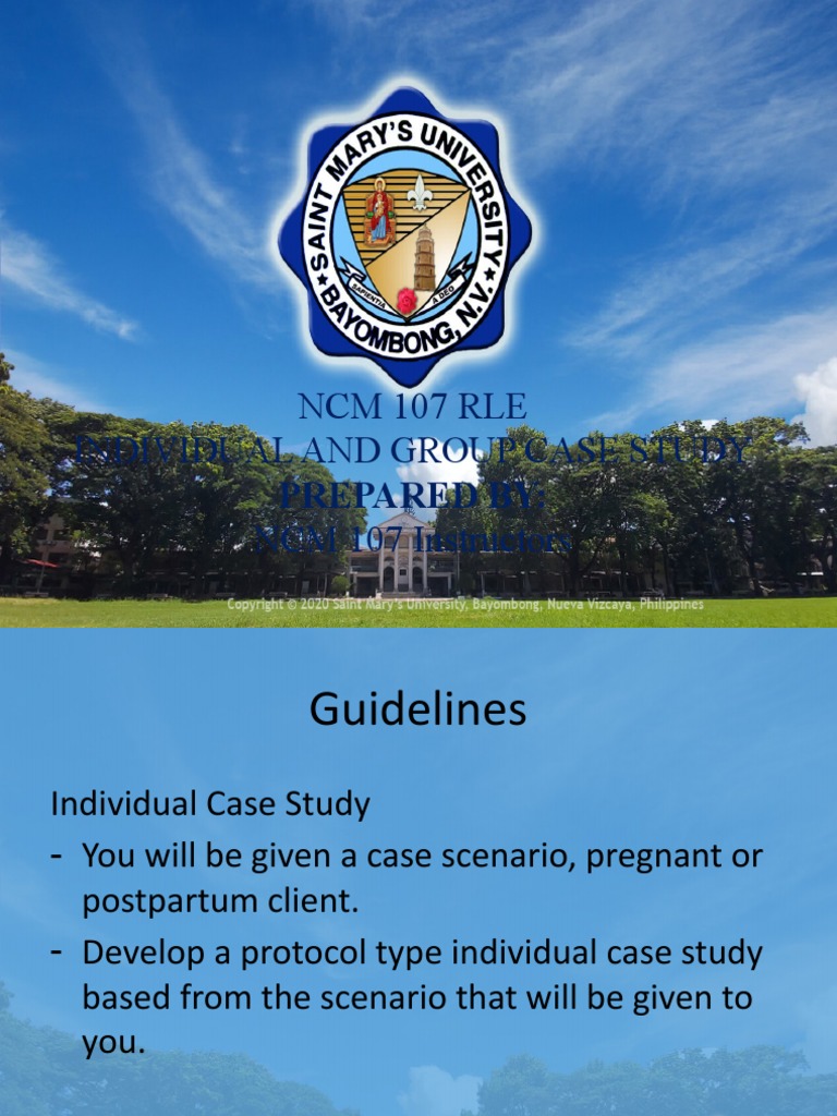 NCM 107 Rle Individual and Group Case Study NCM 107 Instructors | PDF | Pregnancy | Nursing
