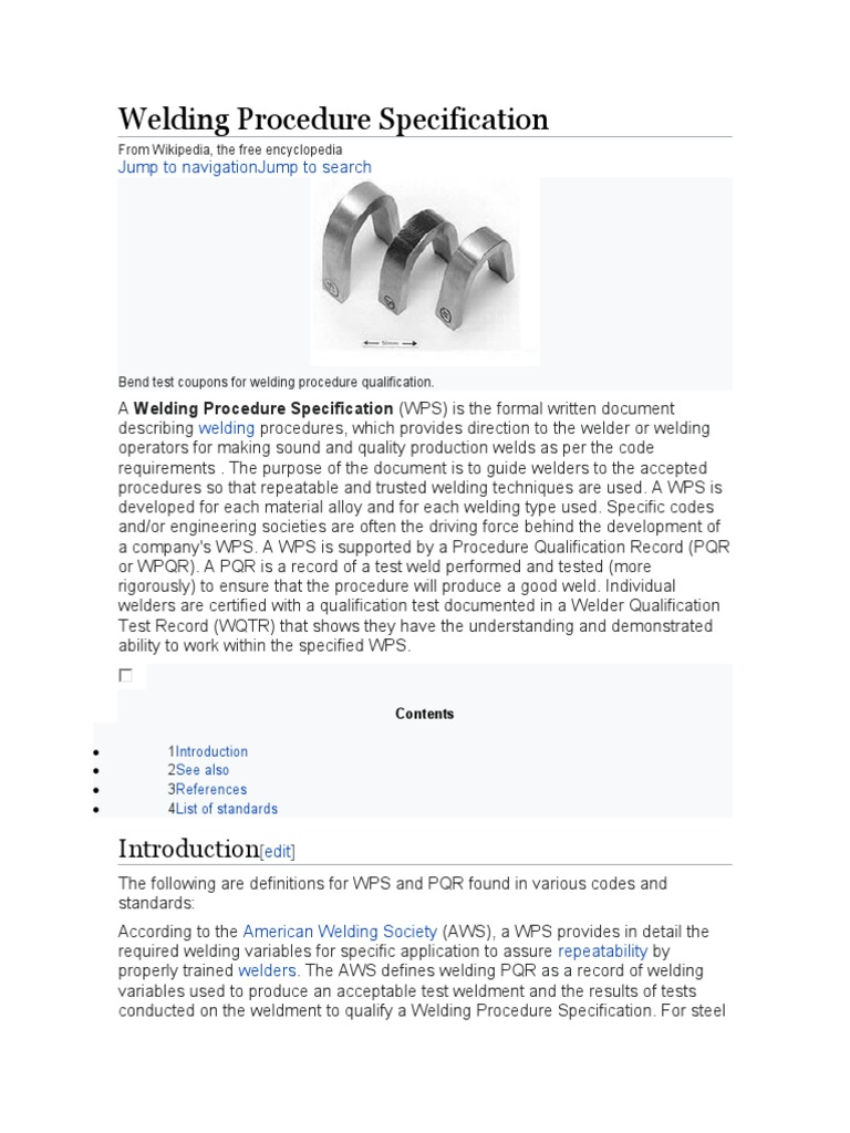 Understanding Welding Procedure Specifications | PDF | Welding ...