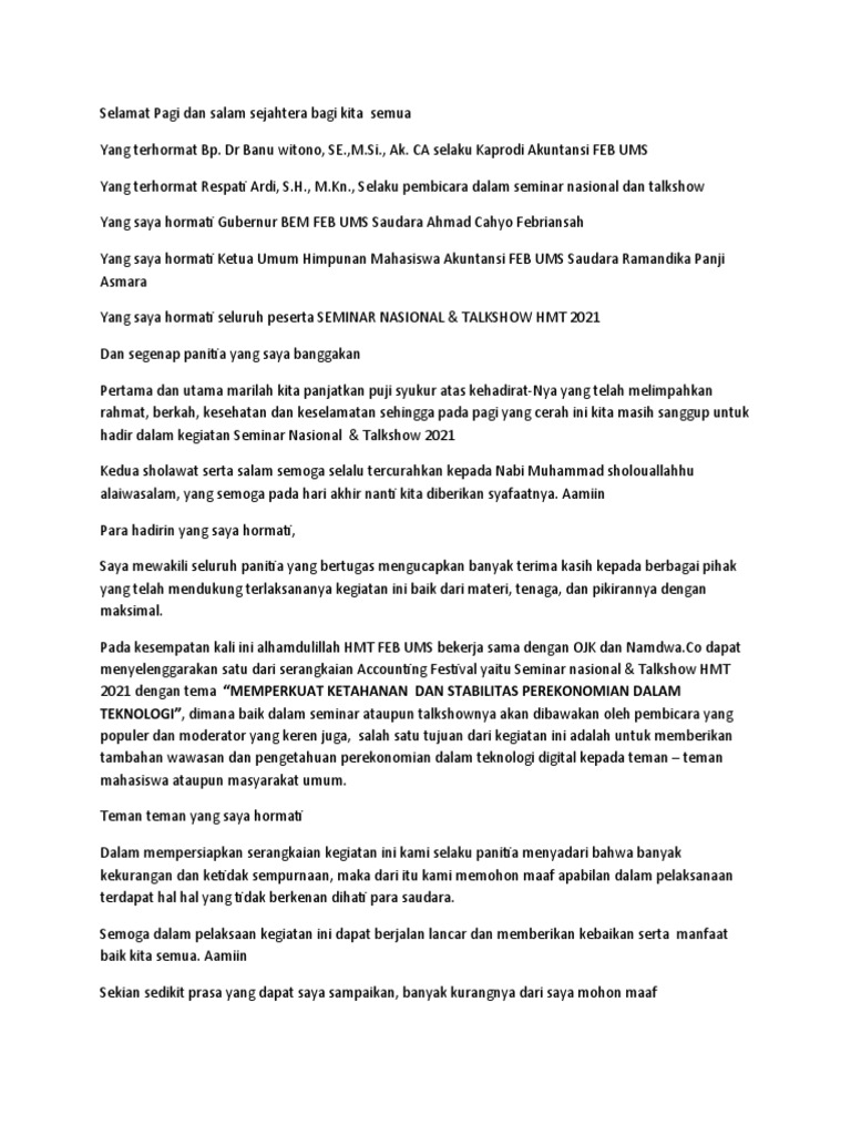 Sambutan Semnas | PDF