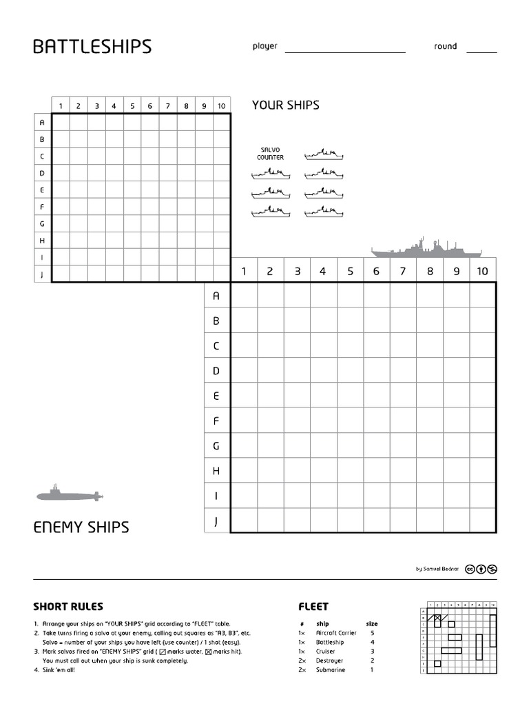Battleships Paper Game | PDF