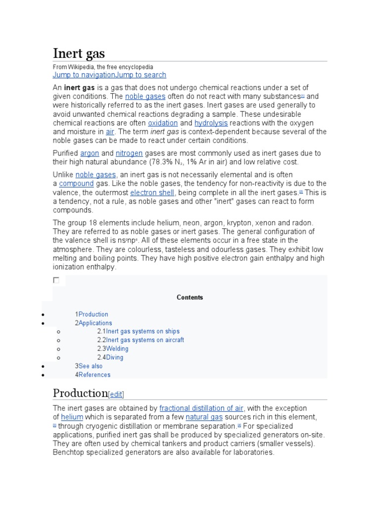 Inert Gas | PDF | Transparent Materials | Chemical Engineering
