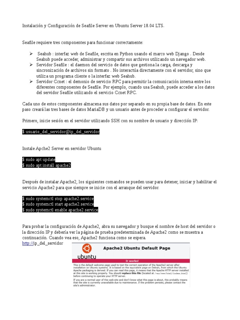 Manual Seafile | PDF | Servidor (Computación) | Contraseña