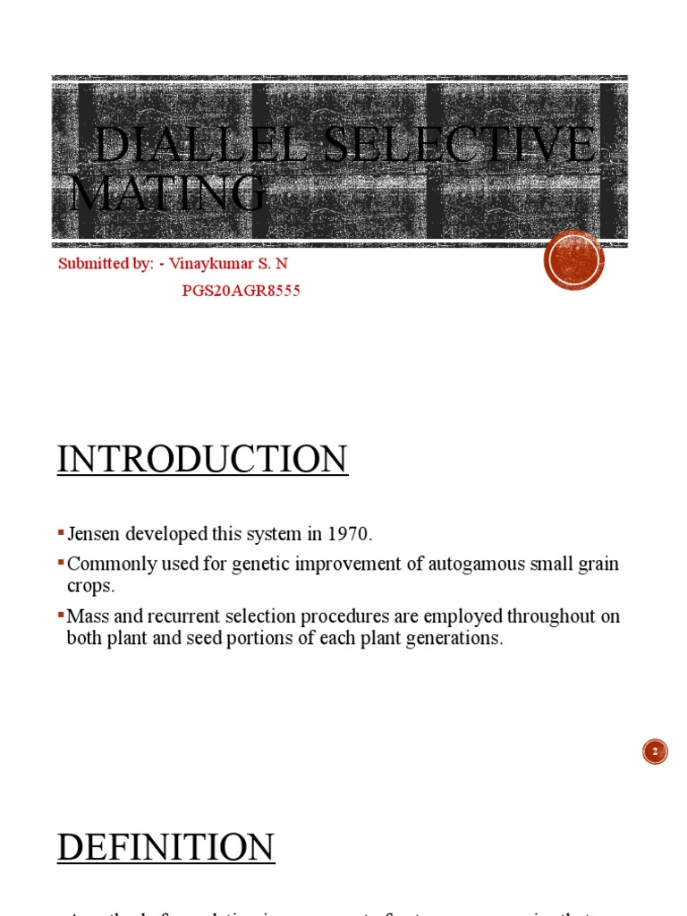 Diallel Seleective Mating | PDF | Plant Breeding | Genetic Linkage