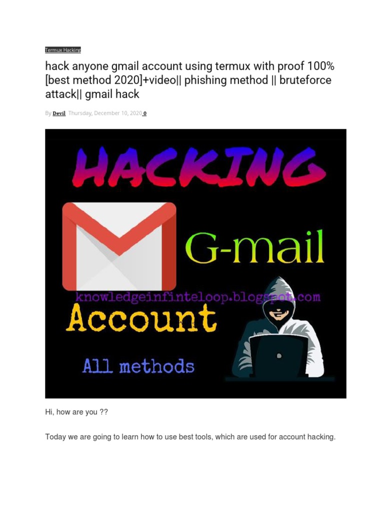 How To Hack Gmail Using Termux | PDF | Phishing | Gmail