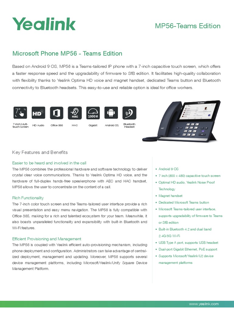 Microsoft Phone MP56 - Teams Edition | PDF | Bluetooth | Usb