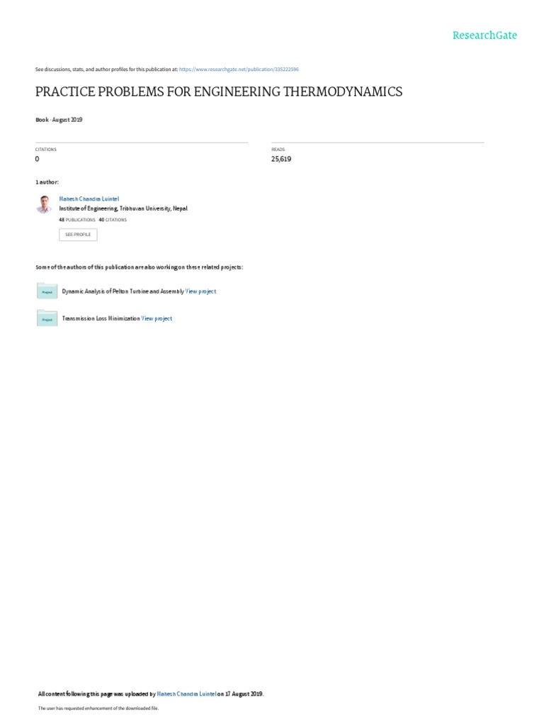 Engineering Thermodynamics Practice Problems | PDF | Diesel Engine ...