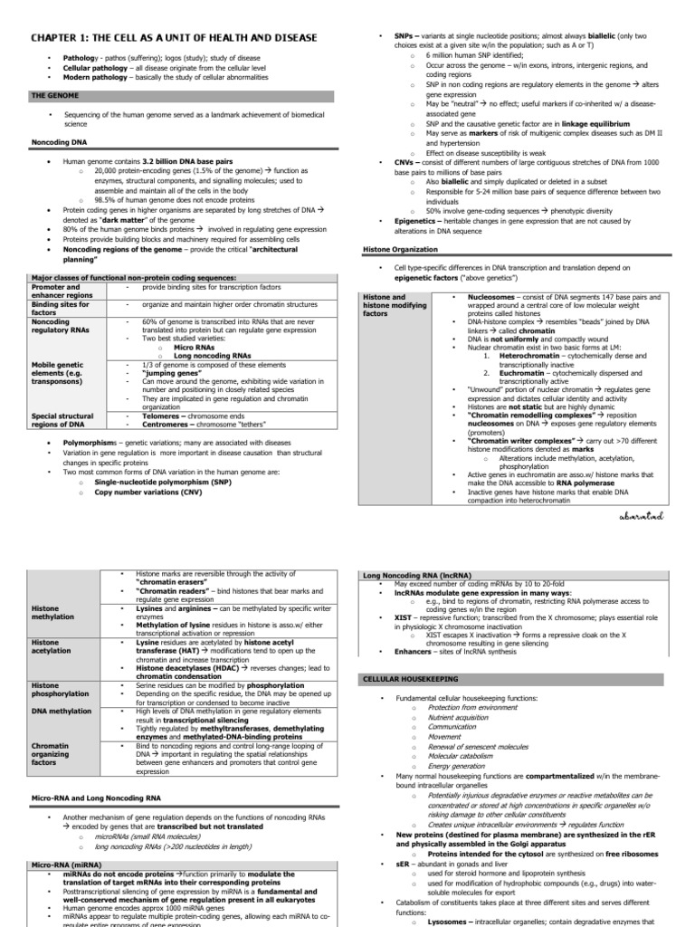 Robbins Pathology - Chapter 1 Trans | PDF | Cell Membrane | Histone