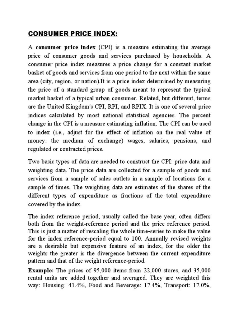 Consumer Price Index | PDF | Consumer Price Index | Index Numbers