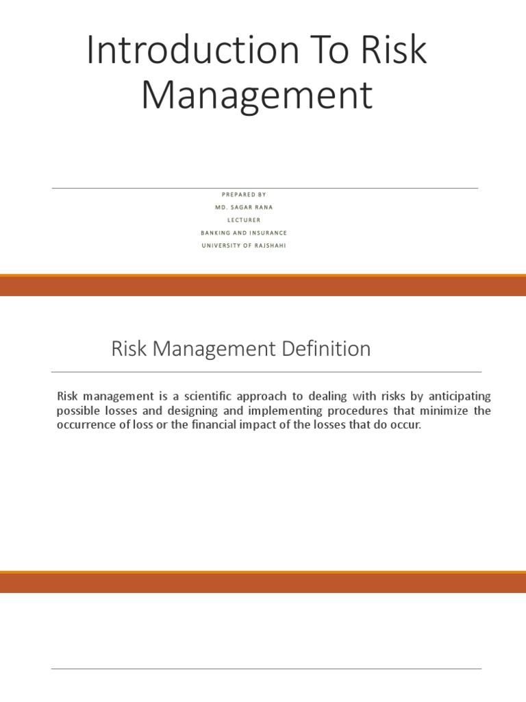 Introduction To Risk | PDF | Risk Management | Risk