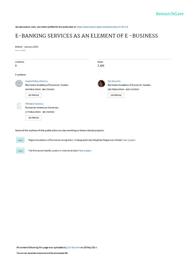 E-Banking Services in E-Business | PDF | Online Banking | Banks & Banking