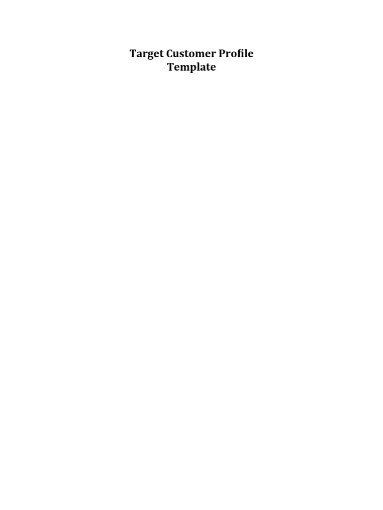 Consumer Profile Template | PDF
