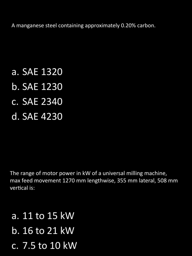 A. SAE 1320 B. SAE 1230 C. SAE 2340 D. SAE 4230: A Manganese Steel ...