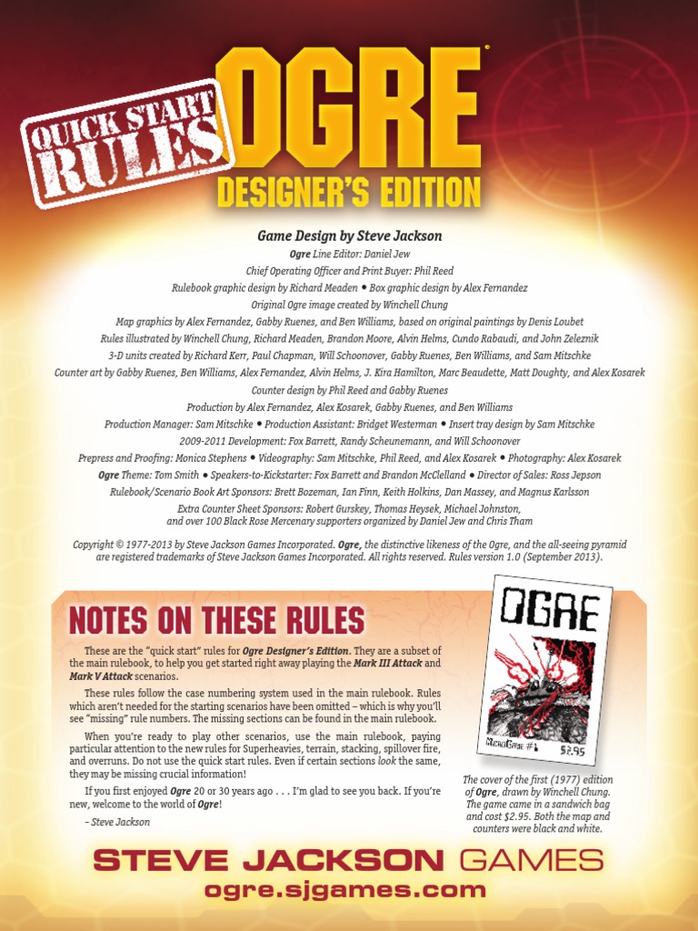 Ogre Designer's Edition Quick Start Rules | PDF | Tanks | Infantry