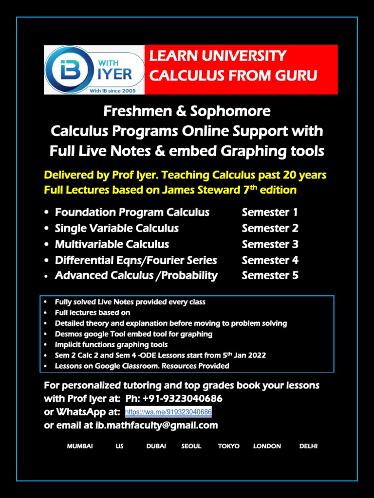Calculus For Engineering and Business Online Support. | PDF