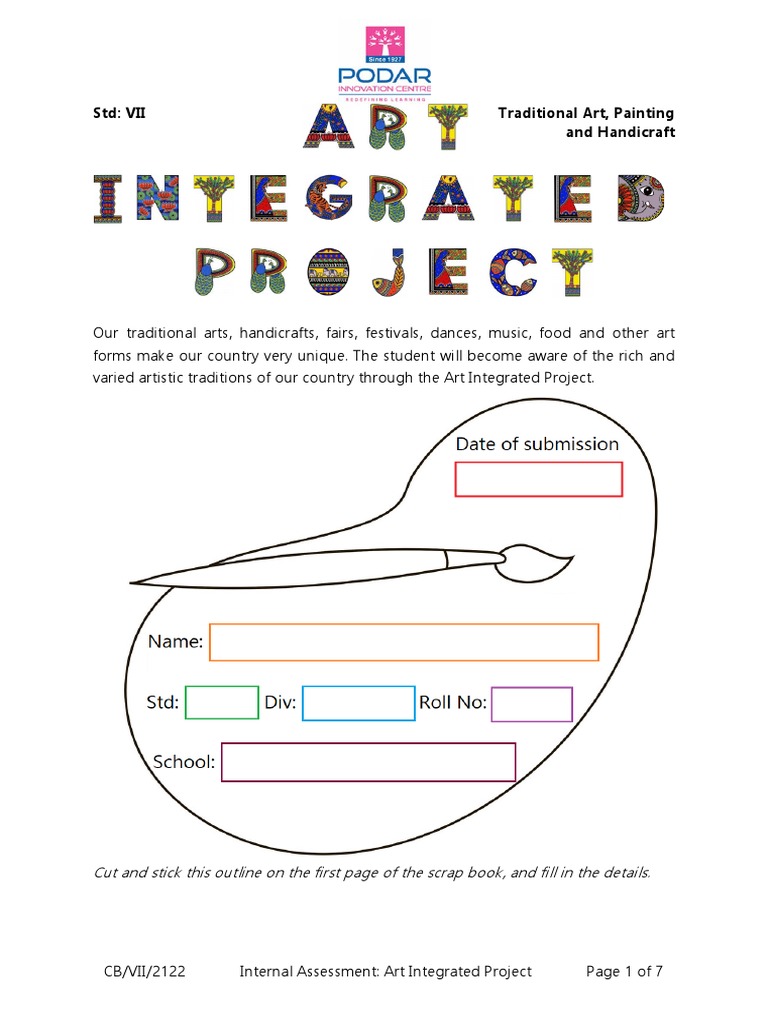VII - Art Integrated Project | PDF | Scrapbooking | 3 D Computer Graphics
