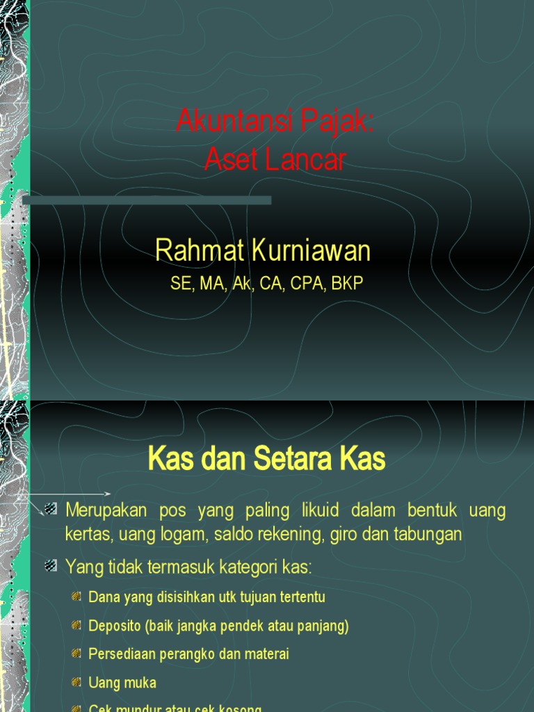 Aset Lancar dalam Akuntansi Pajak | PDF | Pengelolaan Keuangan & Uang
