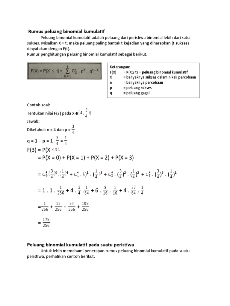 Rumus Peluang Binomial Kumulatif | PDF