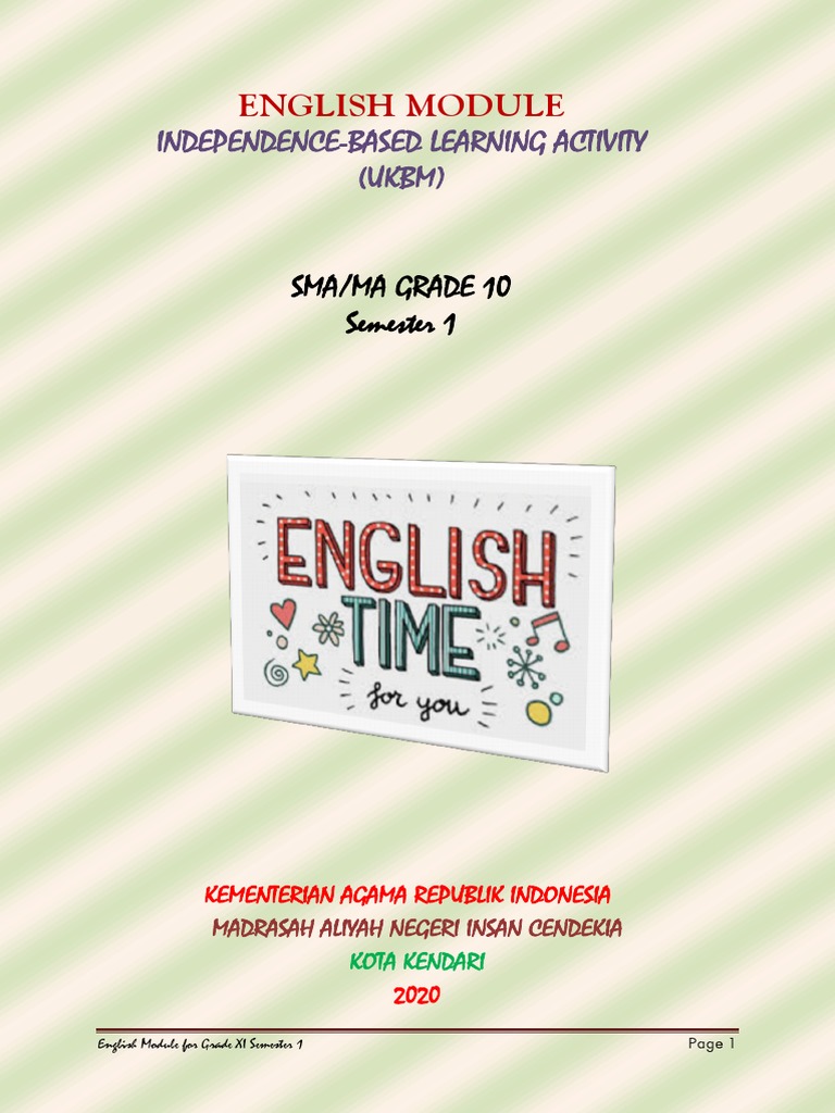 English Module: Independence-Based Learning Activity (UKBM) | PDF | Grammatical Tense | Linguistics