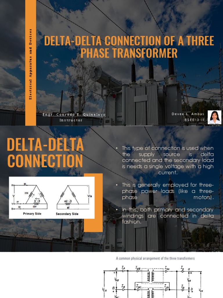 DELTA-DeLTA Connection of A Three Phase Transformer | PDF | Transformer ...