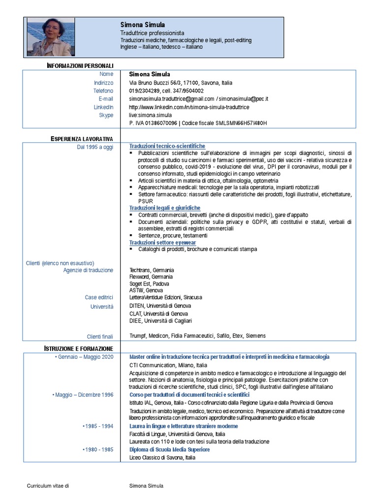 Simona Simula CV 2020 AITI | PDF
