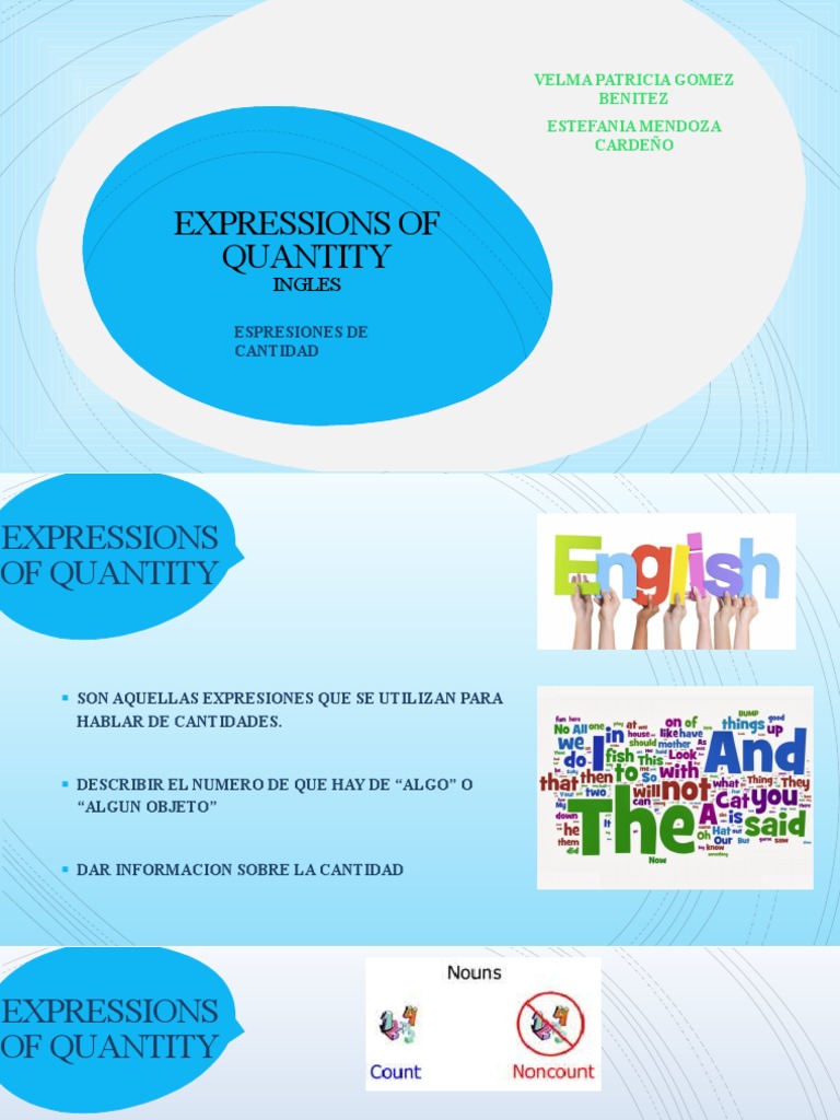Expressions of Quantity | PDF | Grammatical Number | Linguistics