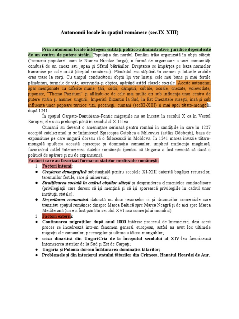 4.autonomii Locale in Spatiul Romanesc | PDF