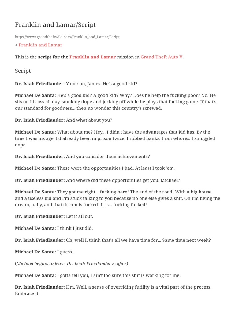 Franklin and Lamar Script | PDF