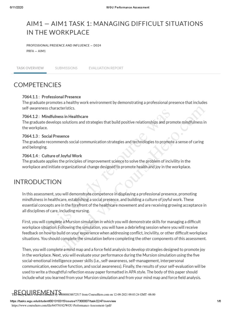 WGU Performance Assessment 1 PDF | PDF | Rubric (Academic) | Simulation