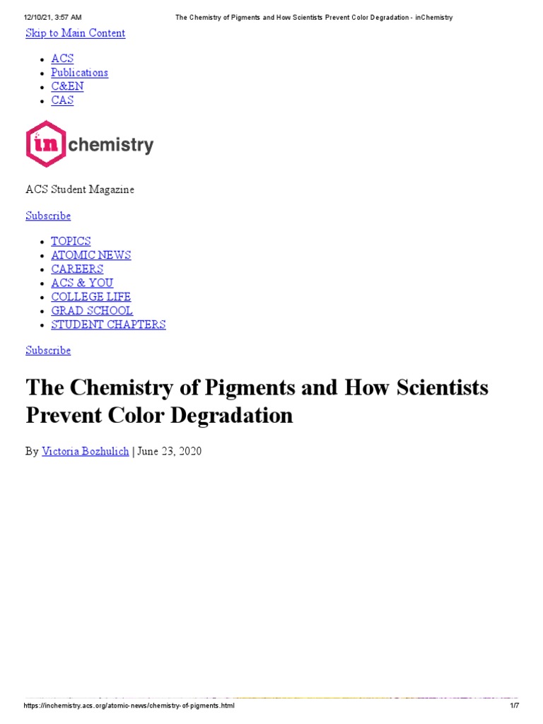 The Chemistry of Pigments and How Scientists Prevent Color Degradation ...