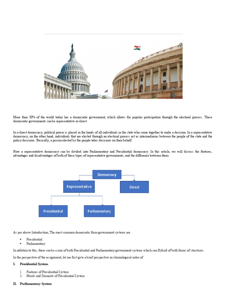 Differences Between Presidential & Parliamentary Democracy | PDF ...