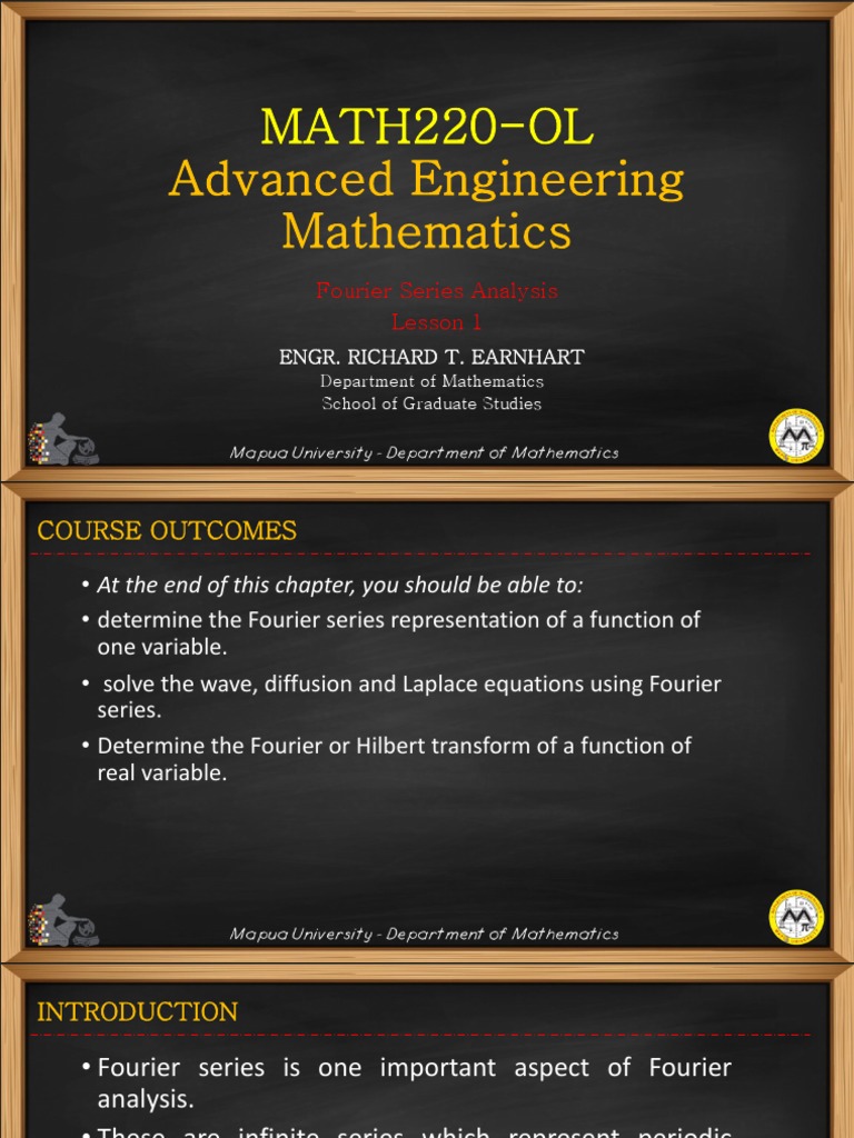 MATH220-OL: Advanced Engineering Mathematics | PDF | Fourier Transform ...