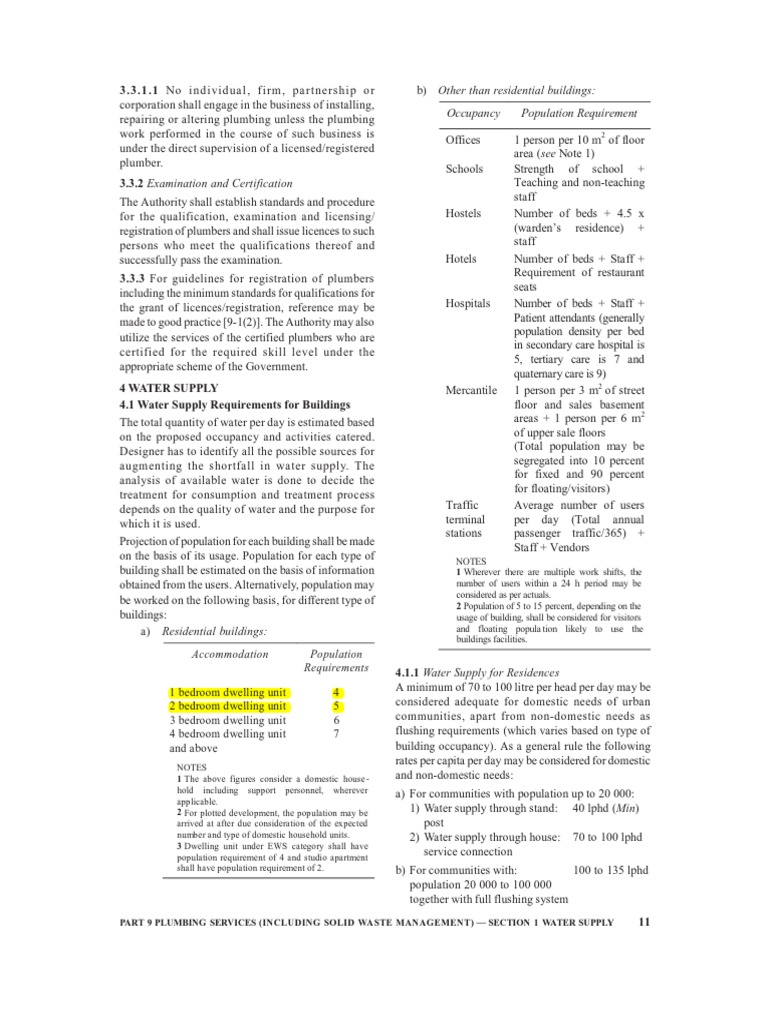 NBC - Plumbing Occupancy DOc-page-622 & 623 | PDF | Water Supply ...