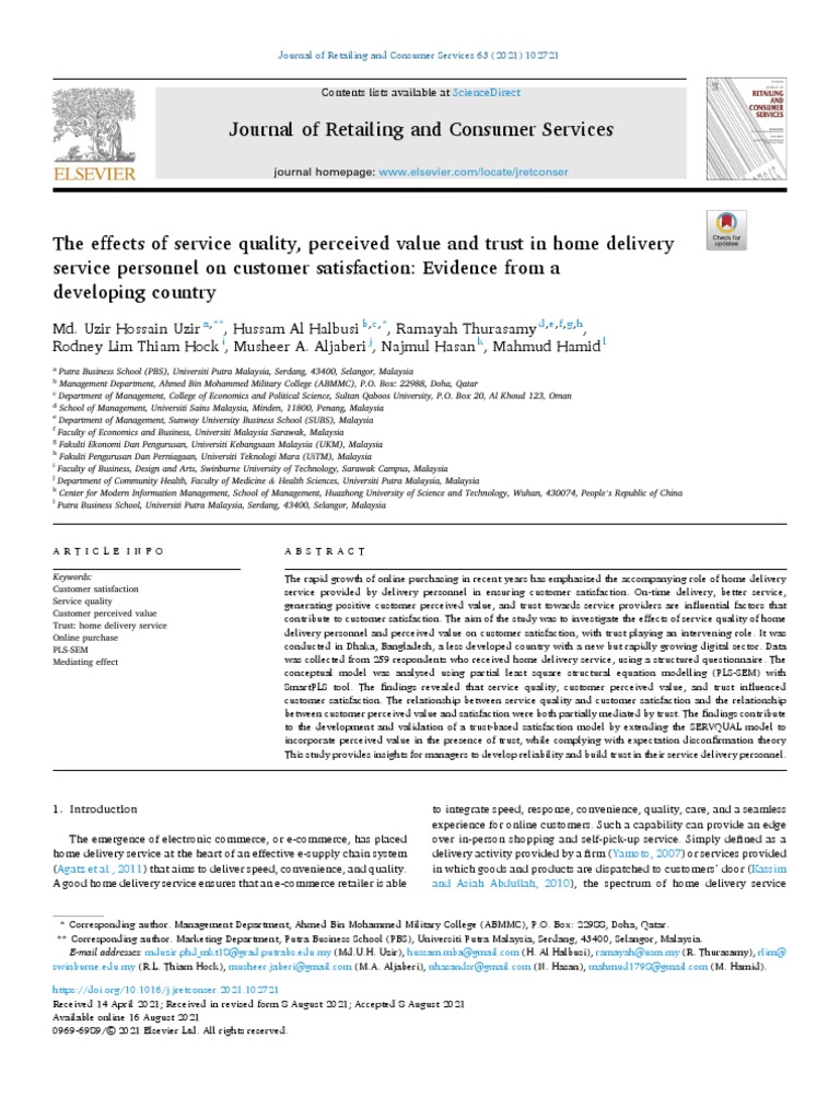 Journal of Retailing and Consumer Services | PDF | Customer ...