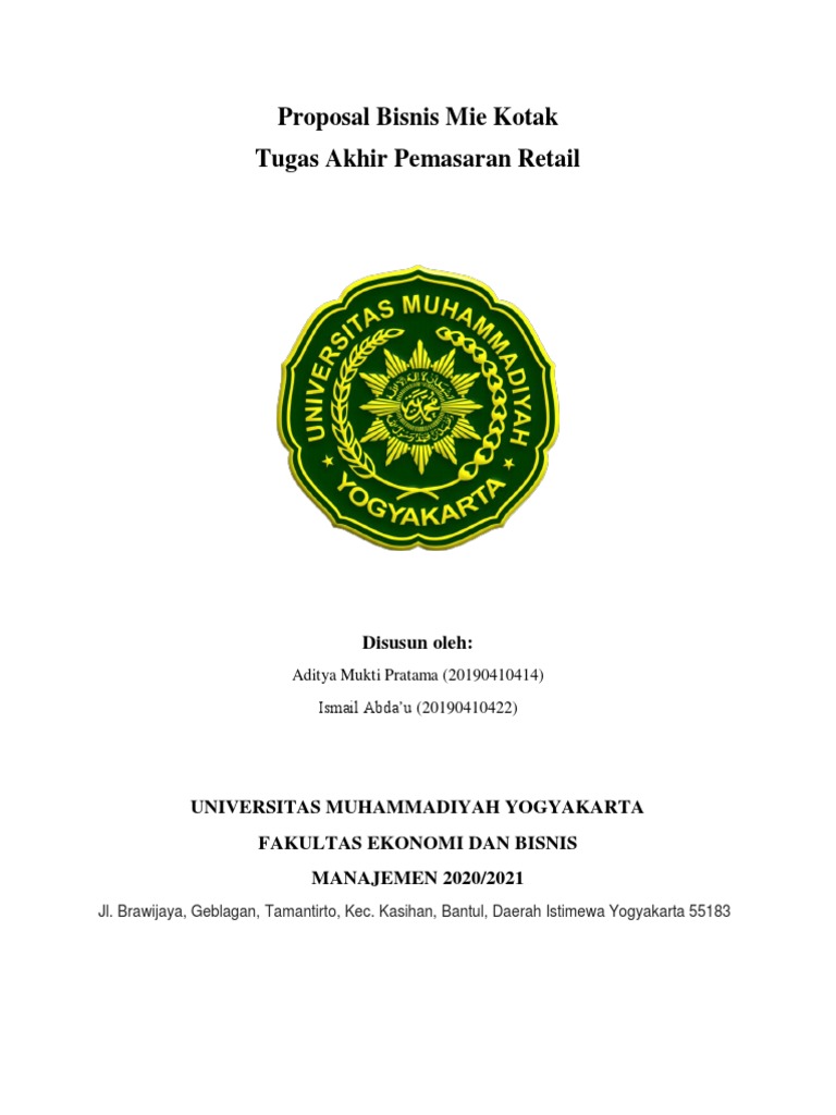 Proposal Mie 1 | PDF