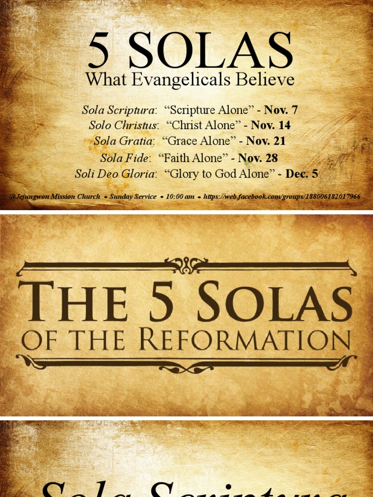 5 Solas: What Evangelicals Believe | PDF | Sola Scriptura | Theology