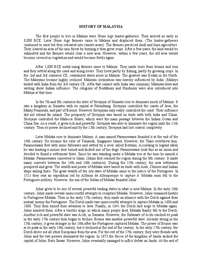 History of Malaysia | PDF | Malaysia | Asia