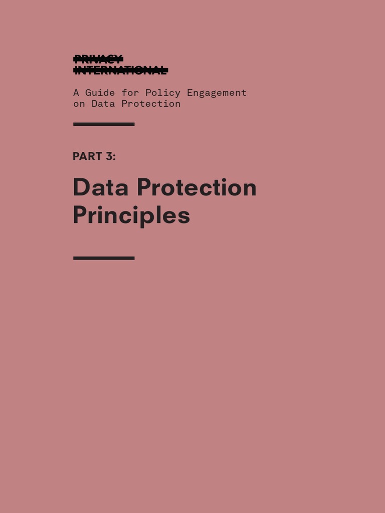 Part 3 - Data Protection Principles | PDF | Information Privacy ...