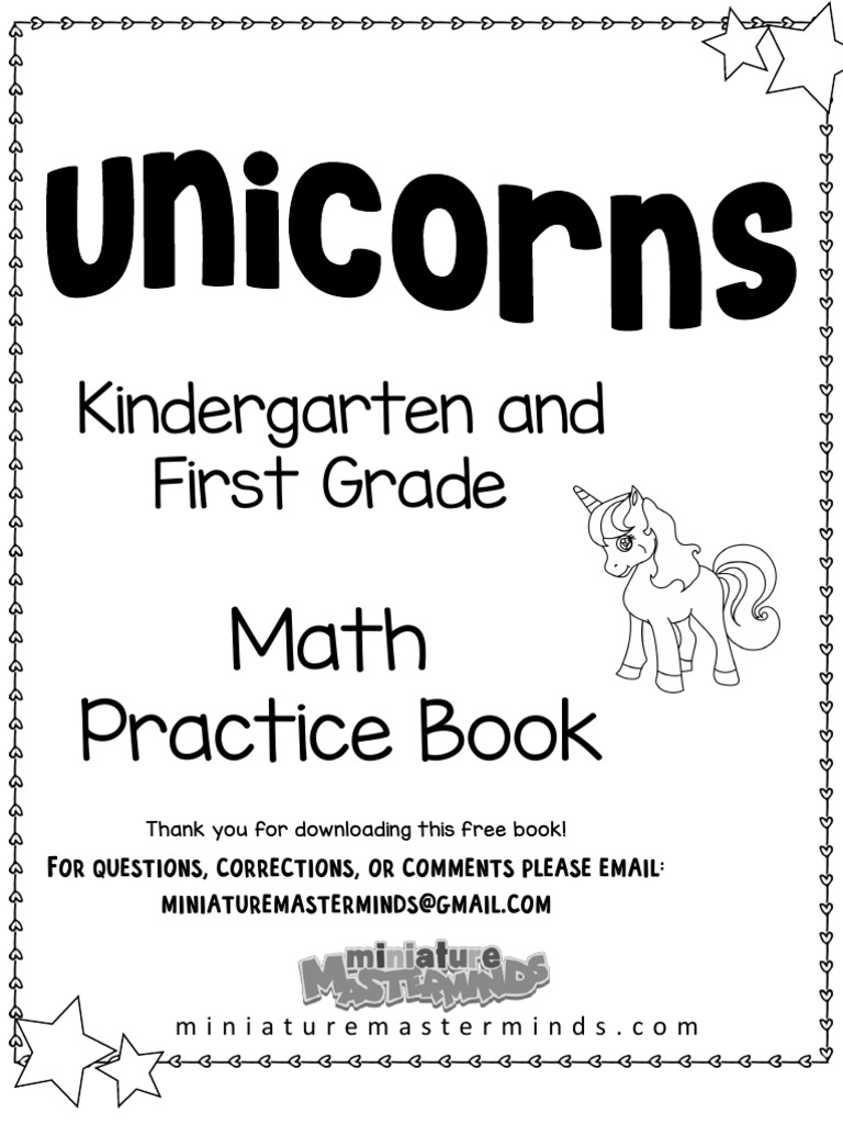 Miniature Masterminds Kindergarten and First Grade Math Practice Book ...