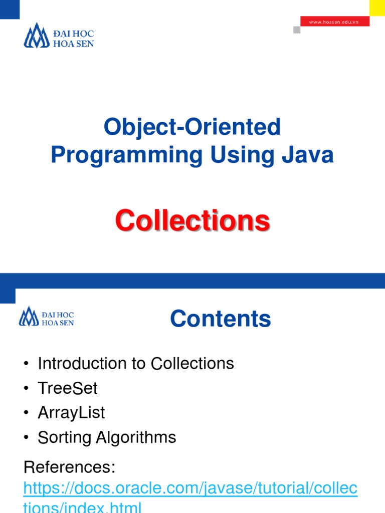 Object Oriented Programming Using Java Collections Pdf Information Technology Management