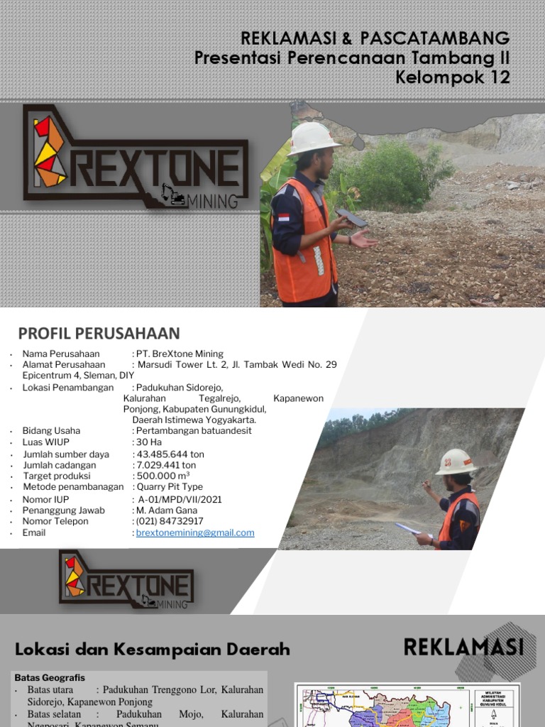 Reklamasi Dan Pascatambang PT BreXtone Mining - Revisi | PDF