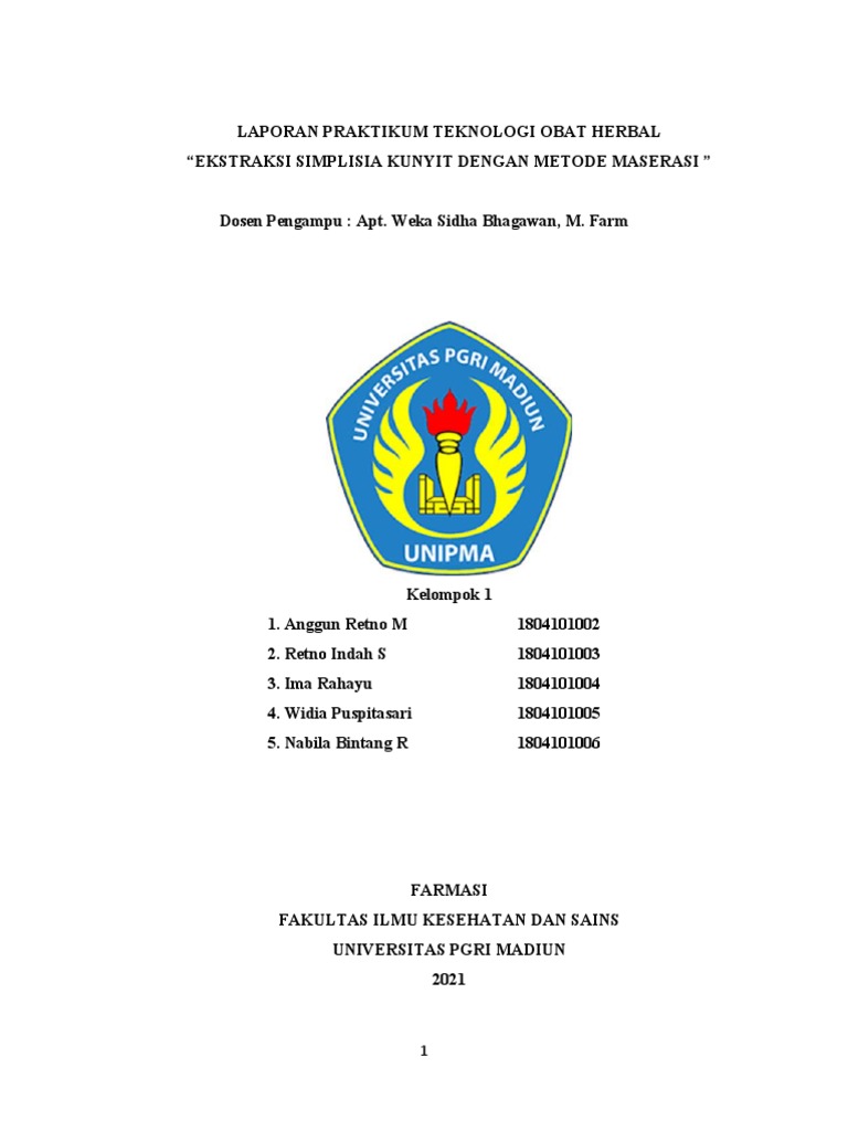 Laporan Ektraksi Kunyit | PDF | Kesehatan Holistik | Sains & Matematika Laporan Ektraksi Kunyit | PDF | Kesehatan Holistik | Sains & Matematika