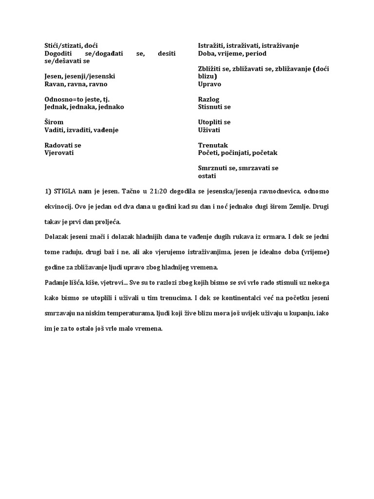 Tekst o Jeseni | PDF