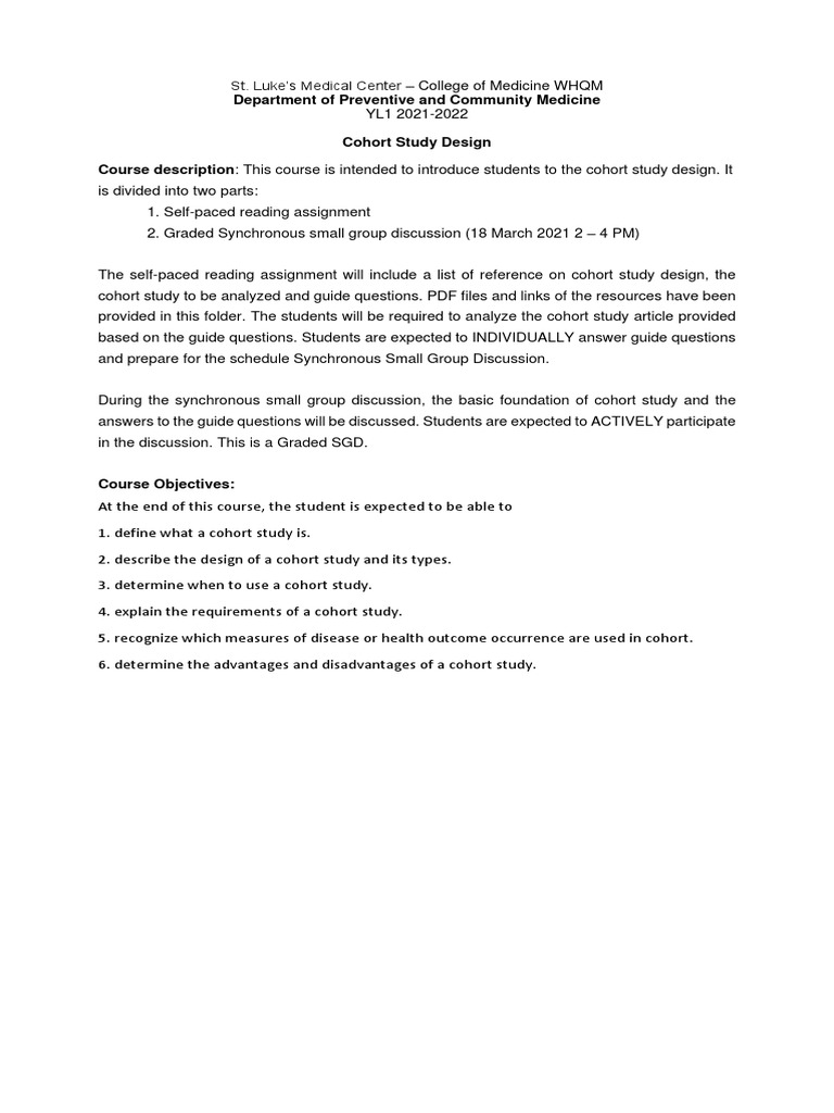 Cohort 2021 Study Guide | Download Free PDF | Cohort Study | Epidemiology
