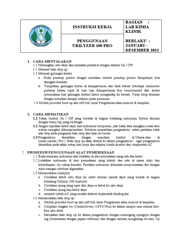 Instruksi Kerja | PDF