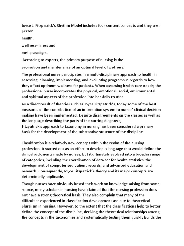 Joyce F | PDF | Nursing | Concept