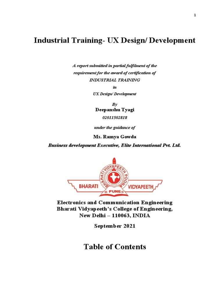 Industrial UX Design Training Report | PDF | Design | Computing