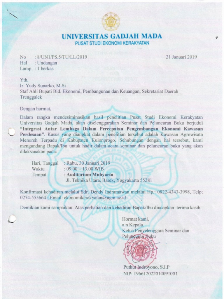 Surat Mep Ugm | PDF